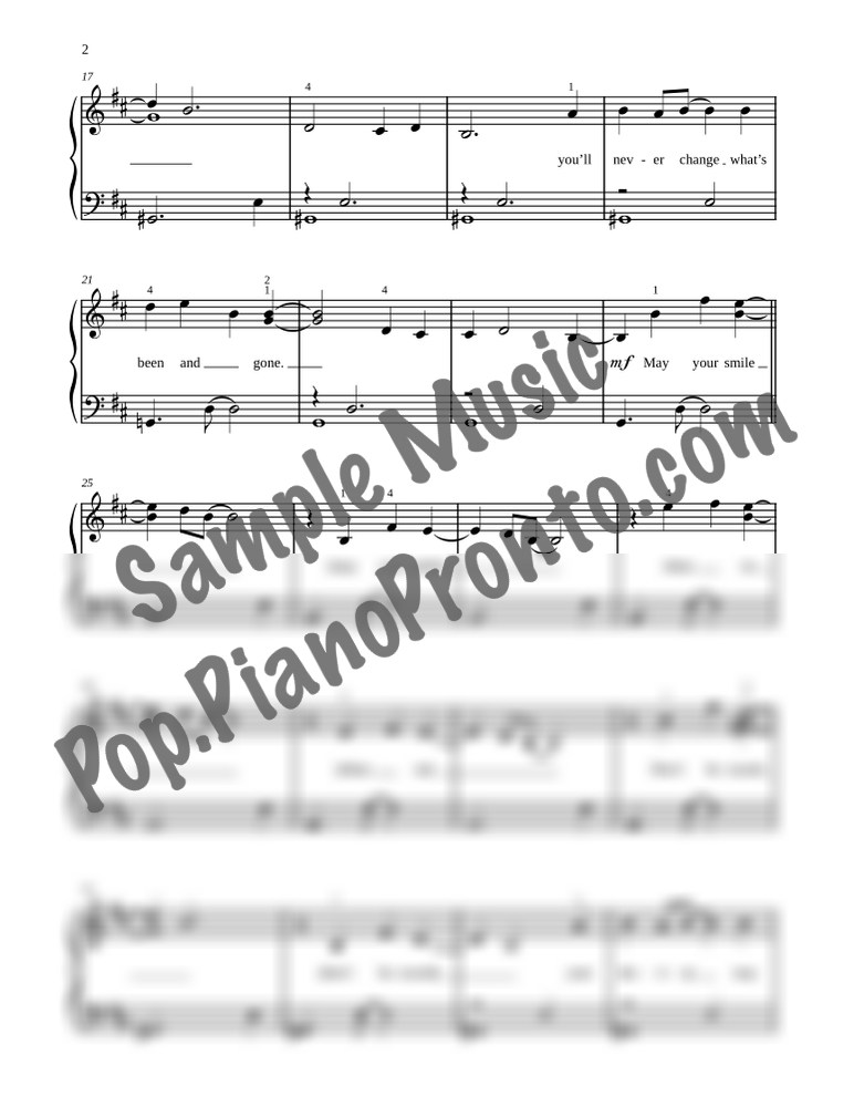 Stop Crying Your Heart Out Easy Piano By Oasis F M Sheet Music